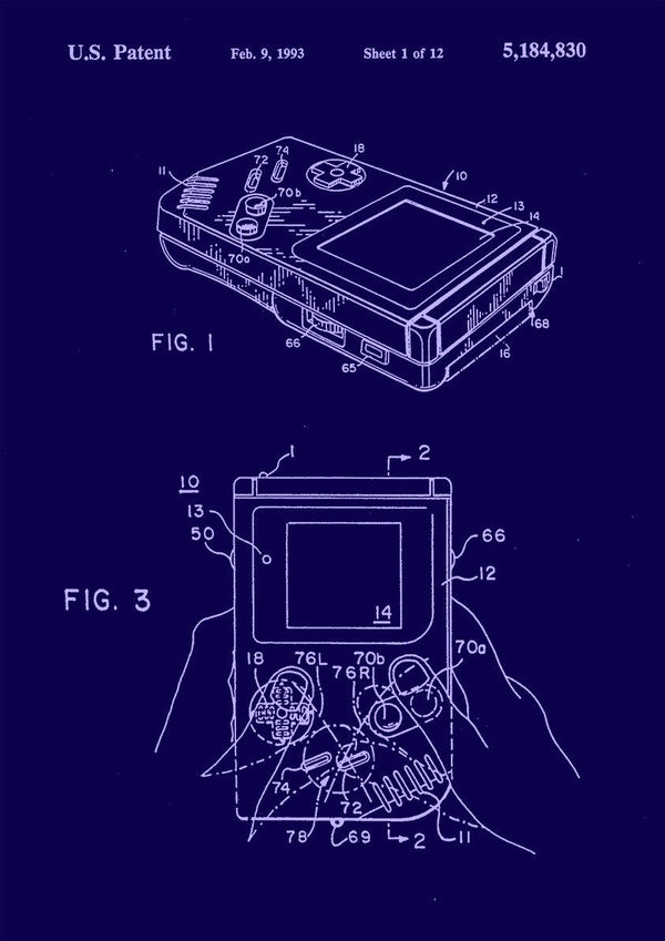 DEVICE PATENT PRINT: Console Design Blueprint – Pimlico Prints