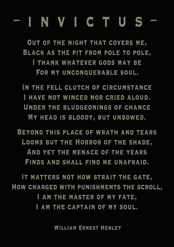 INVICTUS POETRY PRINT: 'Captain of My Soul' Art – Pimlico Prints